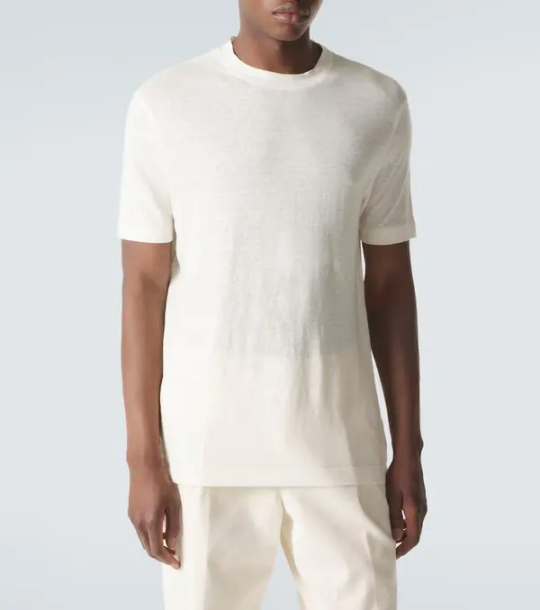 Thom Sweeney Linen-blend T-shirt - White