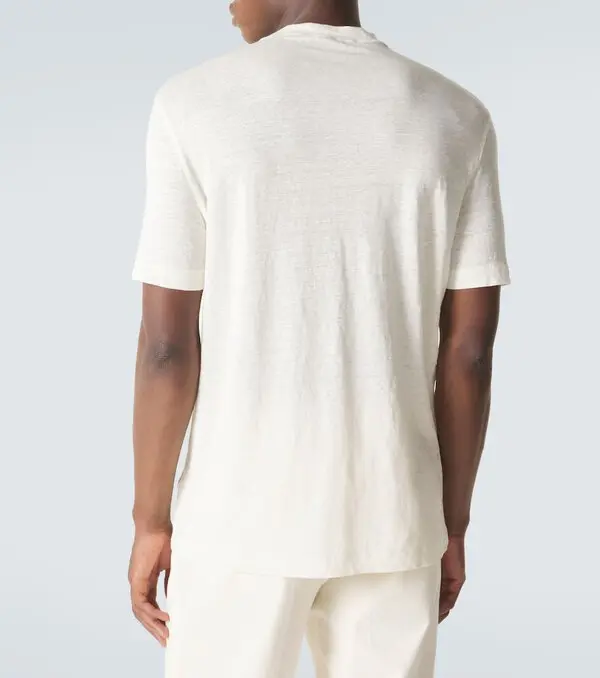 Thom Sweeney Linen-blend T-shirt - White