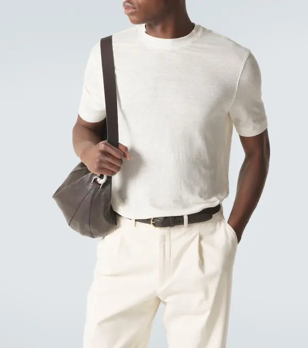Thom Sweeney Linen-blend T-shirt - White