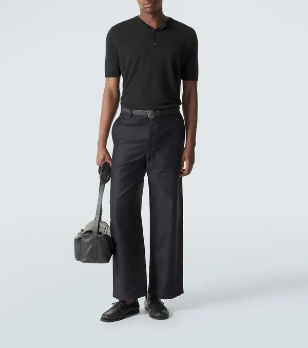 Thom Sweeney Silk And Linen Henley Shirt
