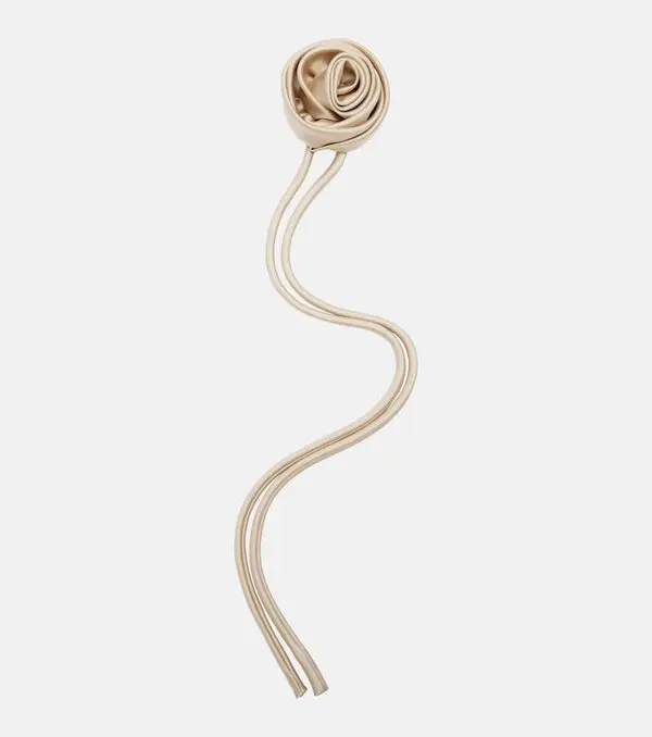 Max Mara Floral Appliqué Brooch - Beige