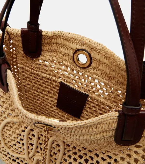 Chloé Iconic Raffia Shoulder Bag - Beige