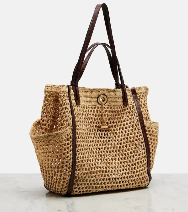 Chloé Iconic Raffia Shoulder Bag - Beige