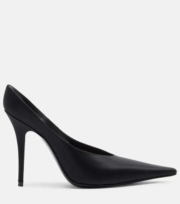 Amina Muaddi Anok Satin Mules - Black