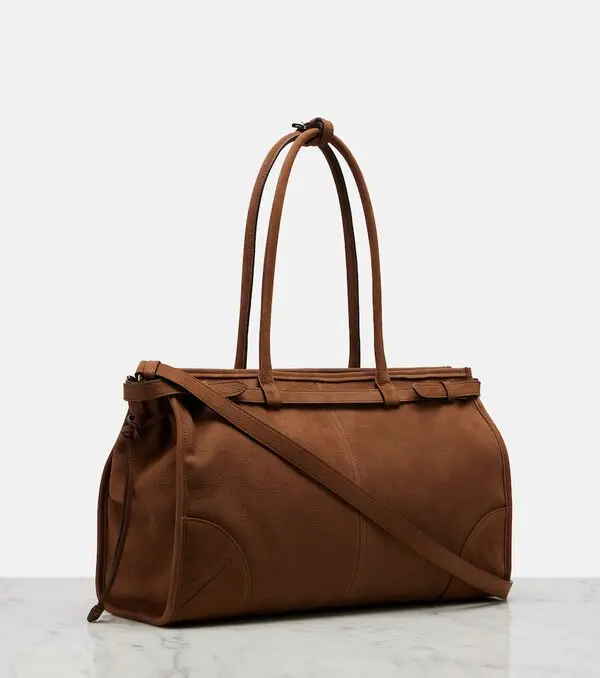 Prada Bonnie Large Leather Shoulder Bag - Brown