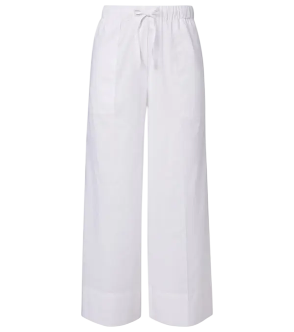TOTEME Cotton And Linen Wide-leg Trousers - White