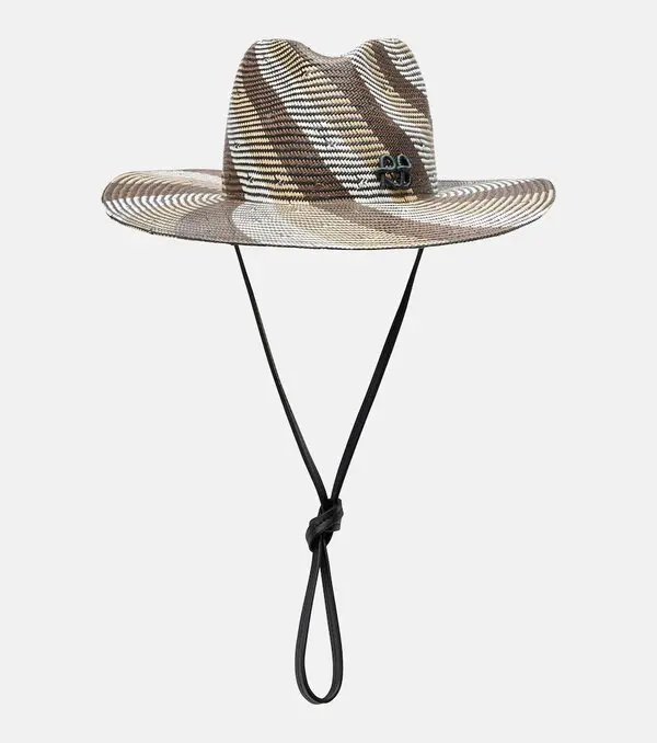 Ruslan Baginskiy Striped Fedora - Brown