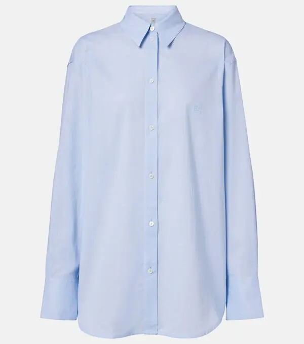 TOTEME Oversized Cotton And Linen Shirt - Blue