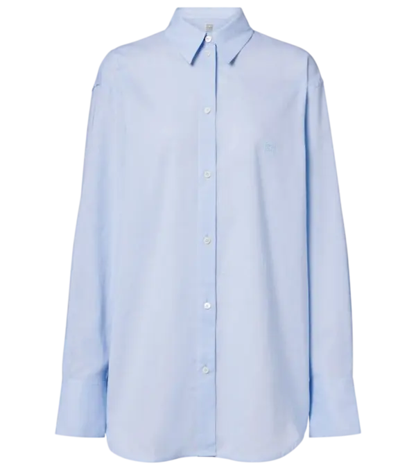 TOTEME Oversized Cotton And Linen Shirt - Blue