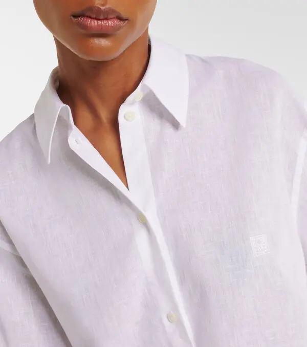 TOTEME Oversized Cotton And Linen Shirt - White