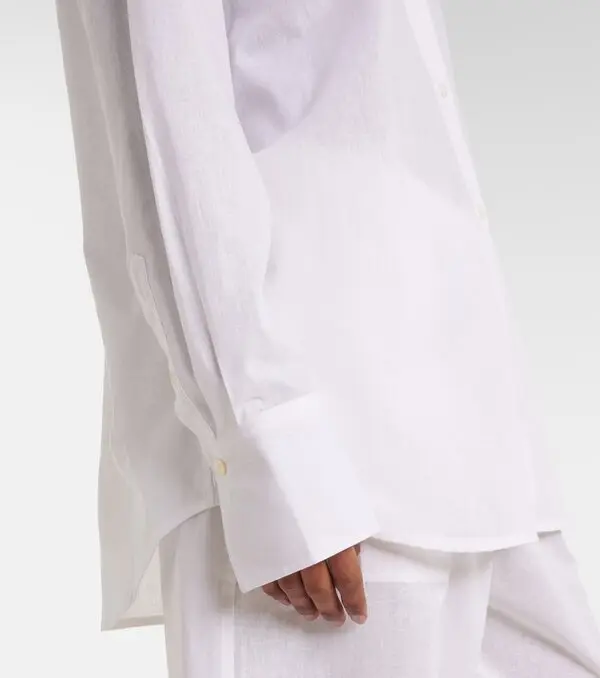TOTEME Oversized Cotton And Linen Shirt - White