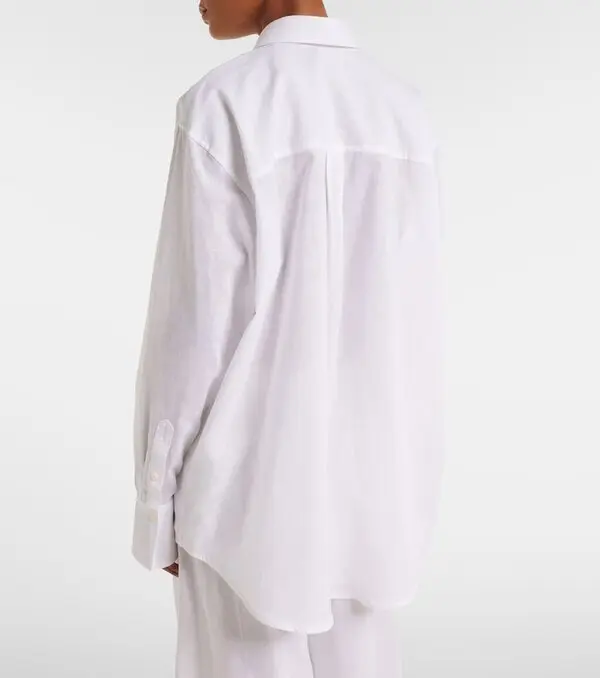 TOTEME Oversized Cotton And Linen Shirt - White