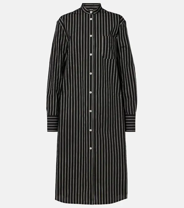TOTEME Striped Shirt Dress - Black