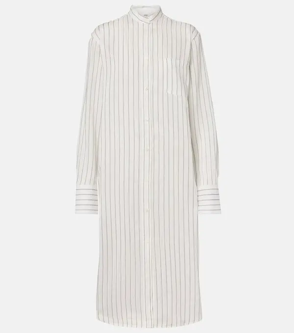 TOTEME Striped Shirt Dress - White