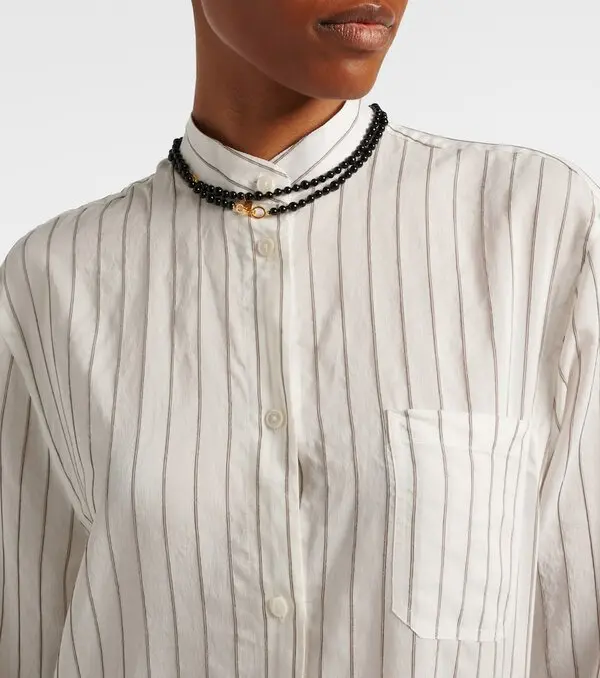 TOTEME Striped Shirt Dress - White
