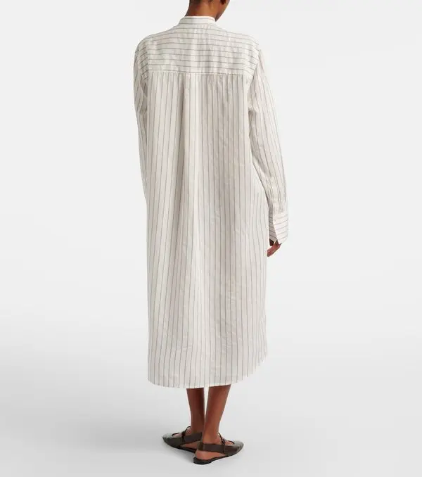 TOTEME Striped Shirt Dress - White