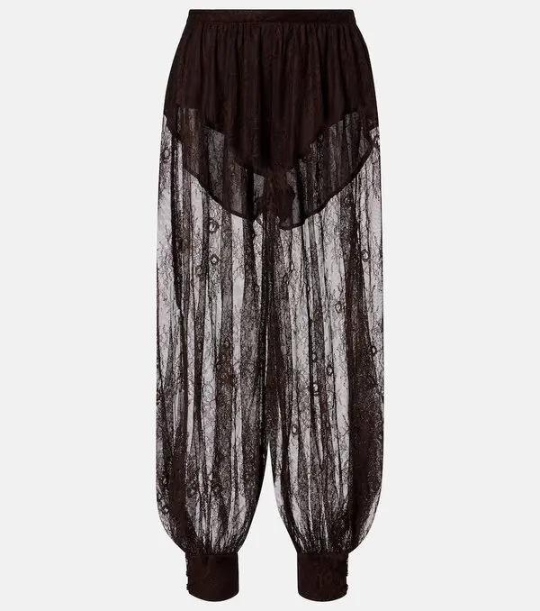 BANANHOT Kendall Lace Balloon Pants - Brown