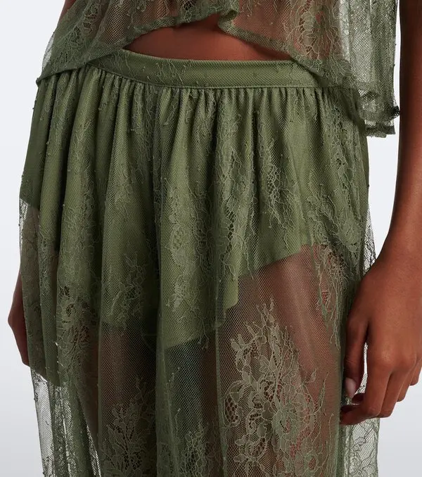 BANANHOT Kendall Lace Balloon Pants - Green