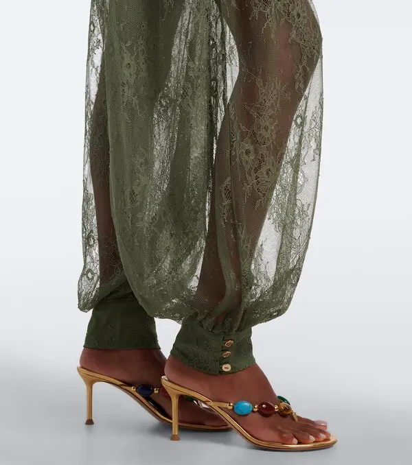 BANANHOT Kendall Lace Balloon Pants - Green