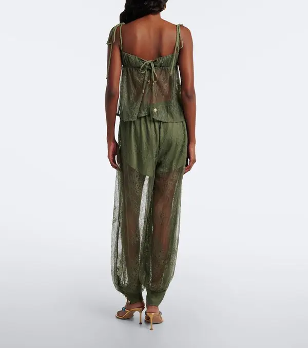 BANANHOT Kendall Lace Balloon Pants - Green