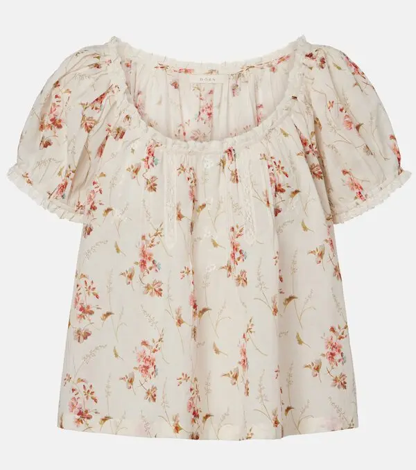 DÔEN Frederica Floral Cotton Top - Multicoloured