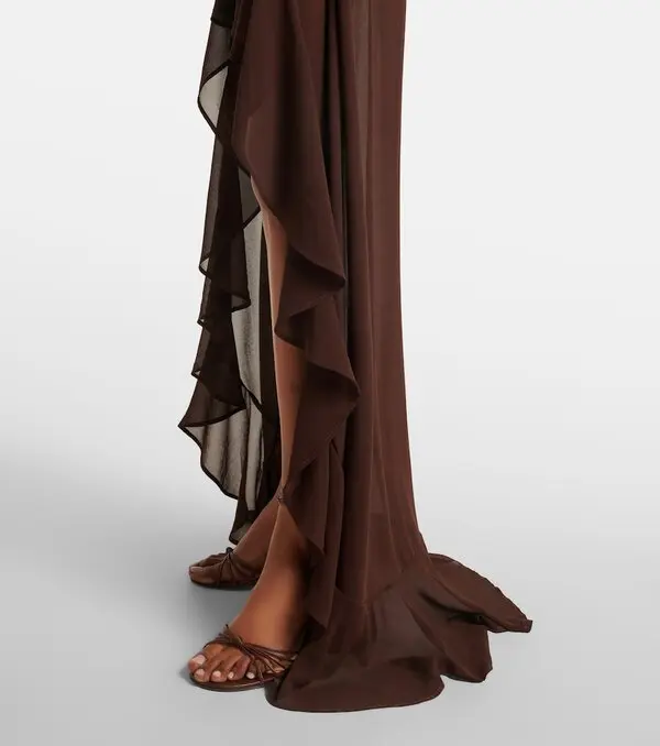 BANANHOT Giselle Asymmetric Tiered Maxi Dress