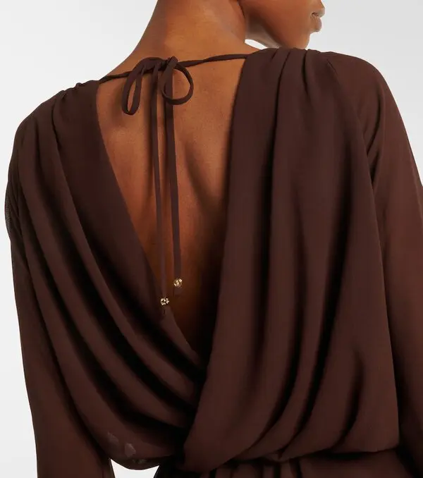 BANANHOT Giselle Asymmetric Tiered Maxi Dress