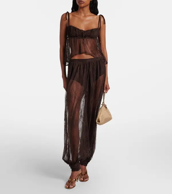 BANANHOT Kendall Lace Top - Brown