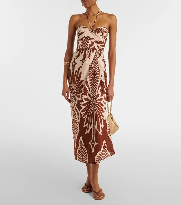 Poupette St Barth Collina Printed Midi Dress
