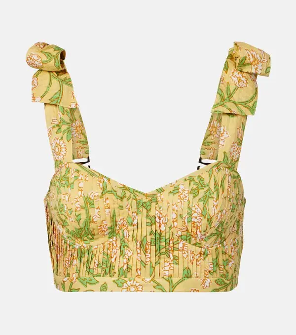 Poupette St Barth Floral Cotton Crop Top