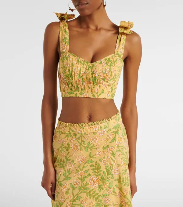 Poupette St Barth Floral Cotton Crop Top
