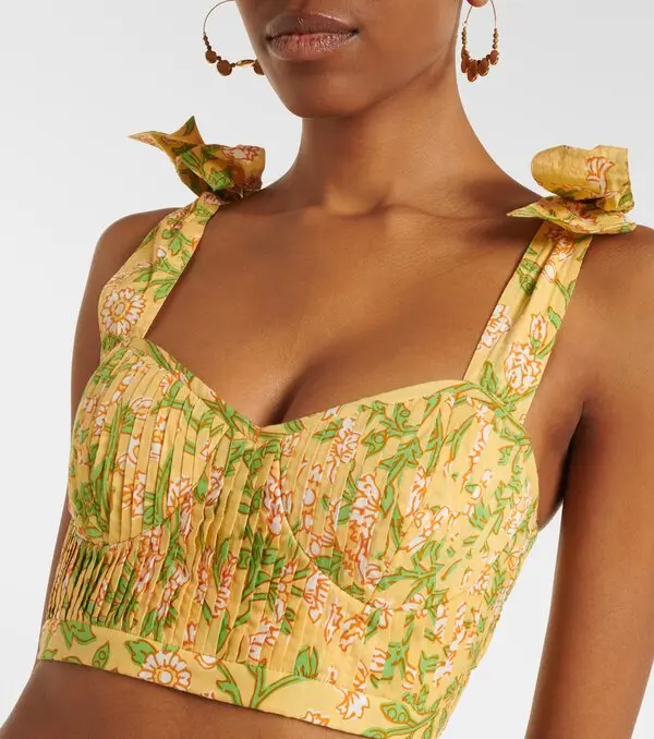 Poupette St Barth Floral Cotton Crop Top