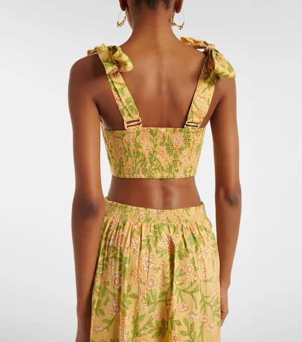 Poupette St Barth Floral Cotton Crop Top