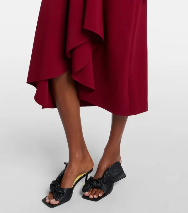 Givenchy Asymmetrical Draped Midi Dress - Red