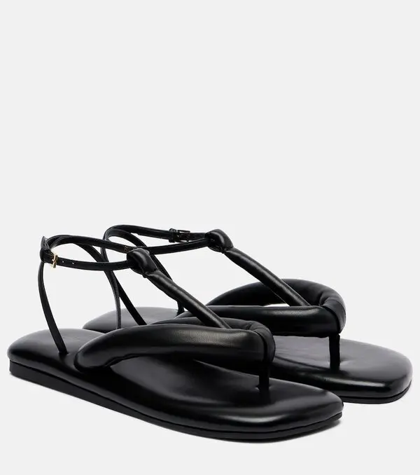 Givenchy Boudoir Leather Thong Sandals - Black