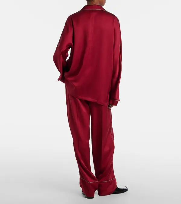 Givenchy Silk Satin Wide-leg Pants