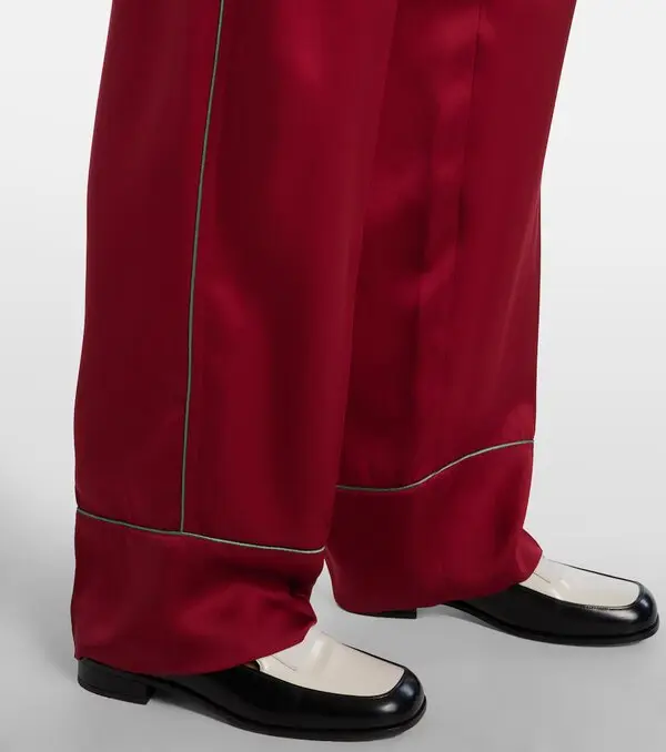 Givenchy Silk Satin Wide-leg Pants