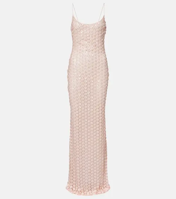 THE NEW ARRIVALS ILKYAZ OZEL Embellished Gown - Pink