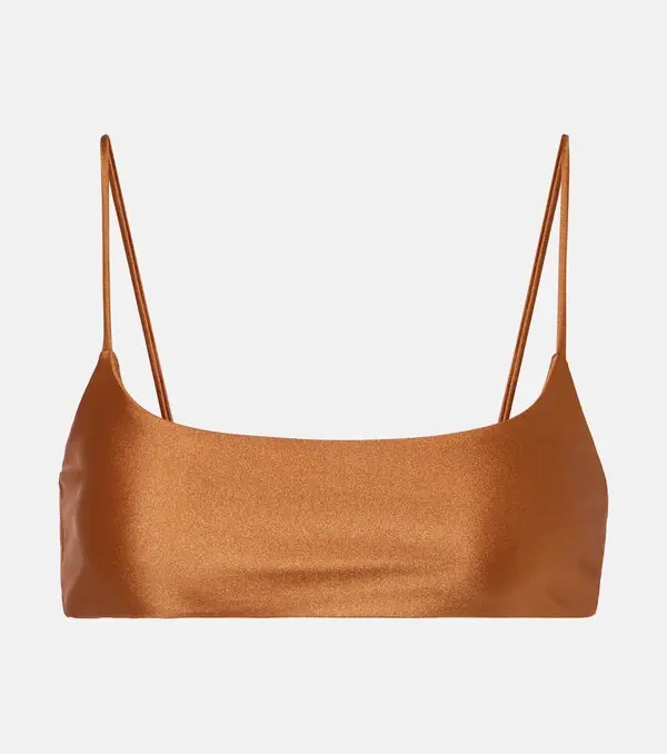Jade Swim Muse Scoop Bikini Top - Brown