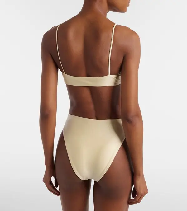 Jade Swim Muse Beaded Bikini Top - Yellow