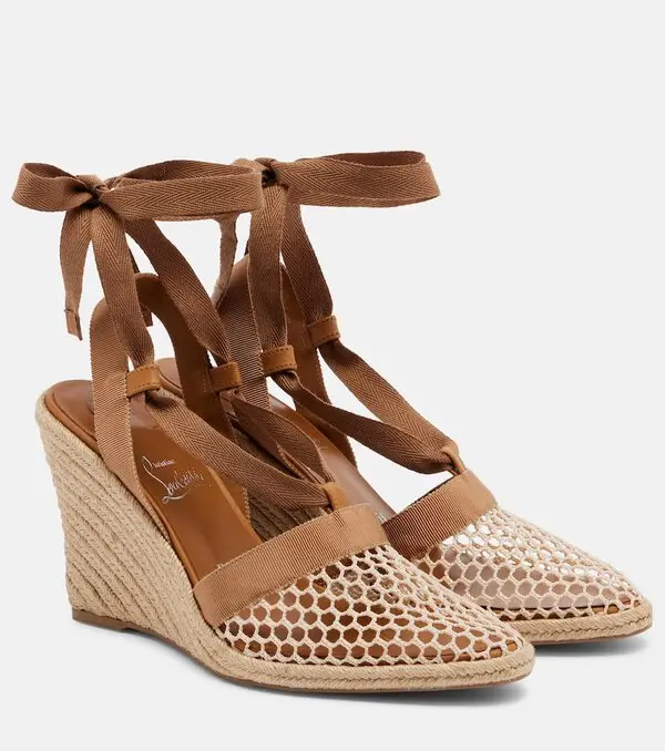 CHRISTIAN LOUBOUTIN Toleda Espadrille Wedges - Brown