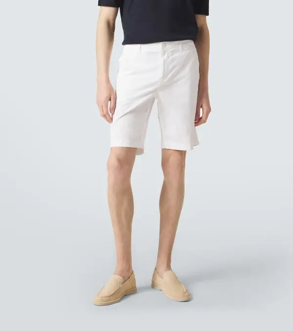 Vilebrequin Cotton-blend Satin Bermuda Shorts - White
