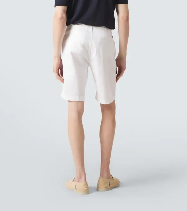 Vilebrequin Cotton-blend Satin Bermuda Shorts - White