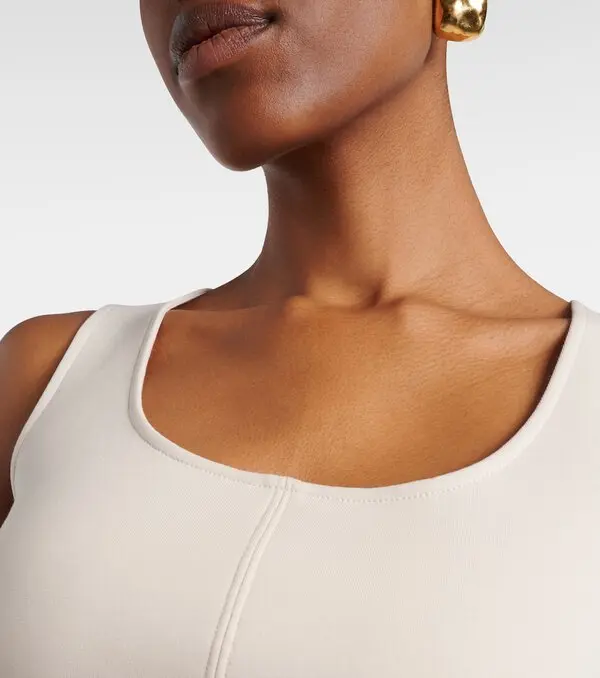 Max Mara Dire Cotton-blend Jersey Crop Top - White
