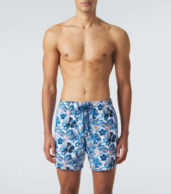 Vilebrequin Moorise Floral Swim Trunks - Blue