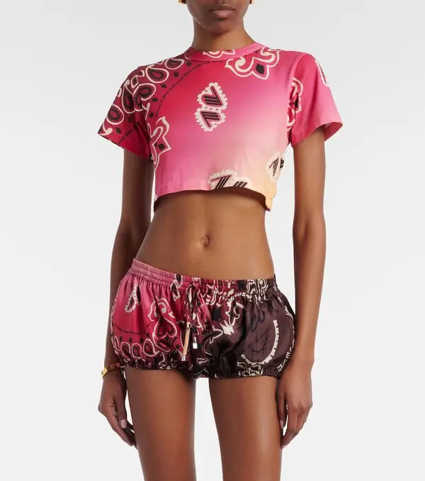 Attico Printed Silk Shorts
