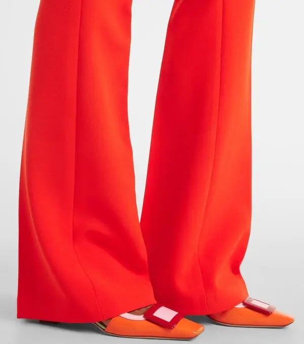 Safiyaa Alexa Crêpe Flare Pants - Red