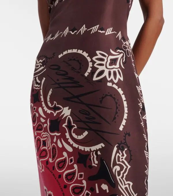 Attico Printed Silk Maxi Dress