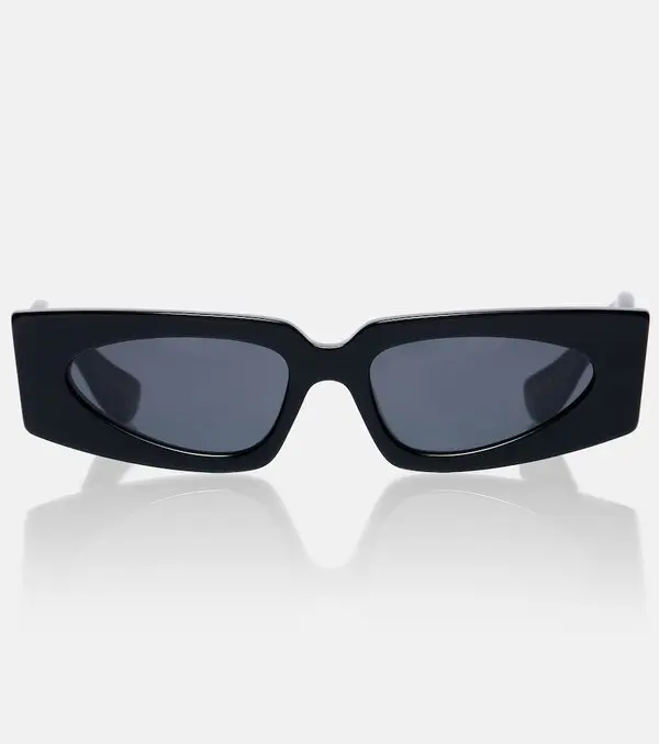 Valentino Garavani Vain Bold Vlogo Rectangular Sunglasses - Black