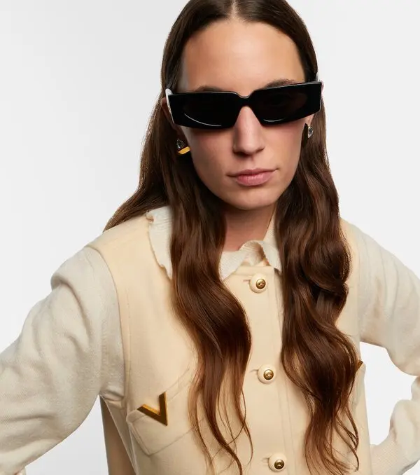 Valentino Garavani Vain Bold Vlogo Rectangle Sunglasses